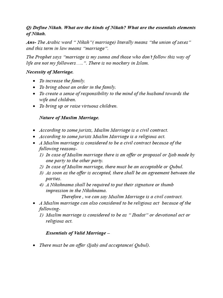 nikah | PDF | Marriage | Marriage, Unions And Partnerships