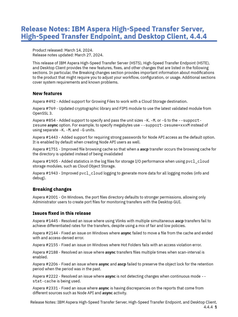 Ibm ASP Client v4.4.4 RN en | PDF | Linux | Computing
