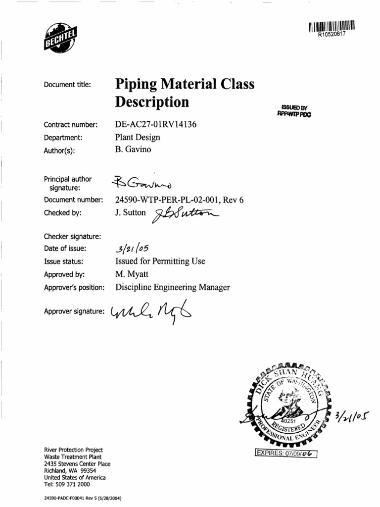 Piping Material Class Description Plant | PDF | Pipe (Fluid Conveyance ...