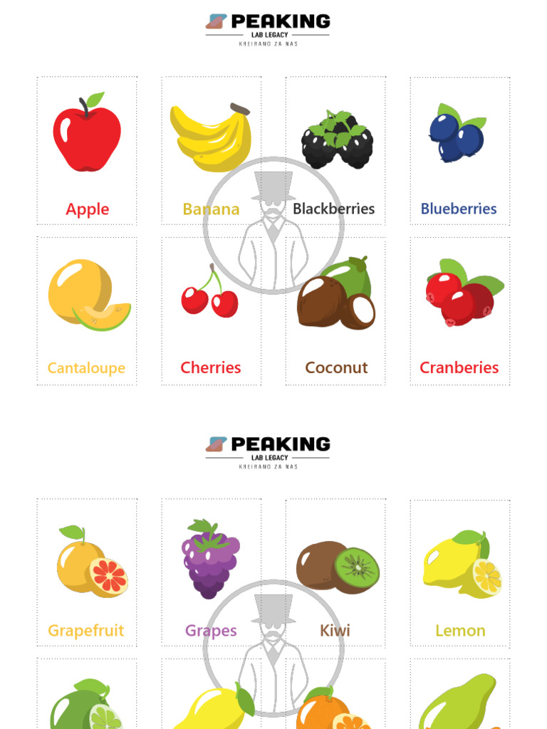 speaking fruit-flash-cards-2x3 | PDF