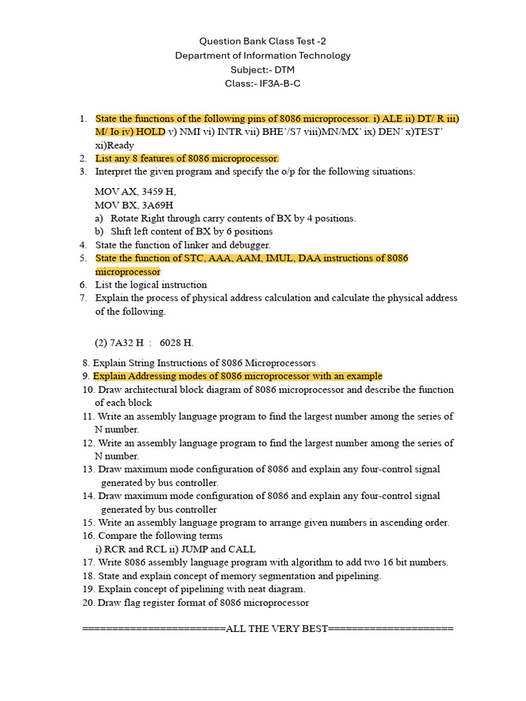 DTM CT2 QB If3 | PDF