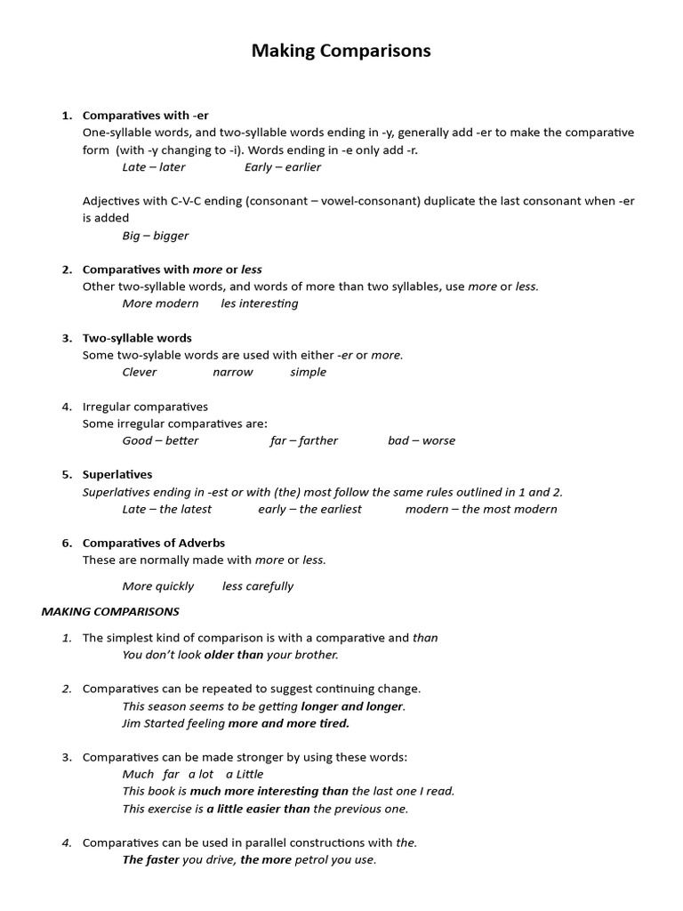 Making Comparisons | PDF | Languages | Foreign Language Studies