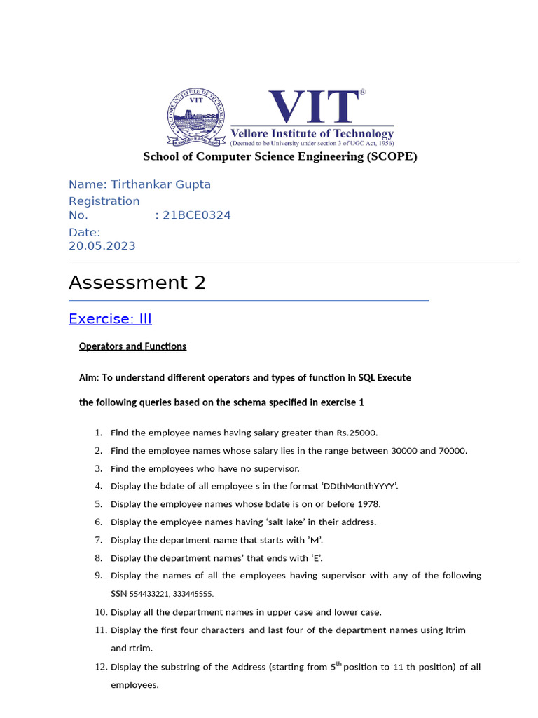 Dbms Exp2 Pdf Information Retrieval Software Engineering 