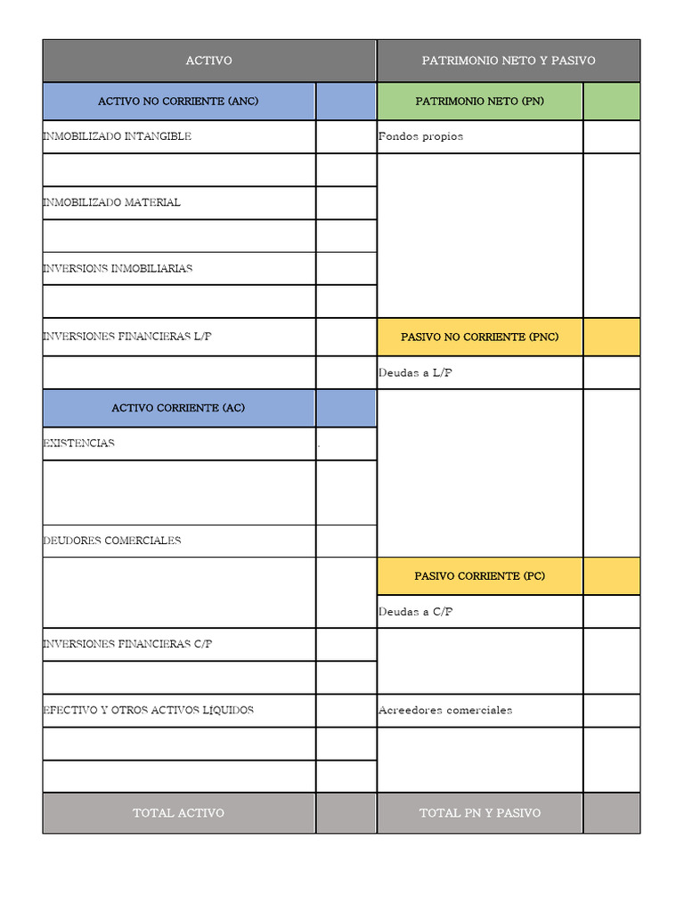 PLANTILLA BALANCE Y PyG | PDF | Negocios | Derecho