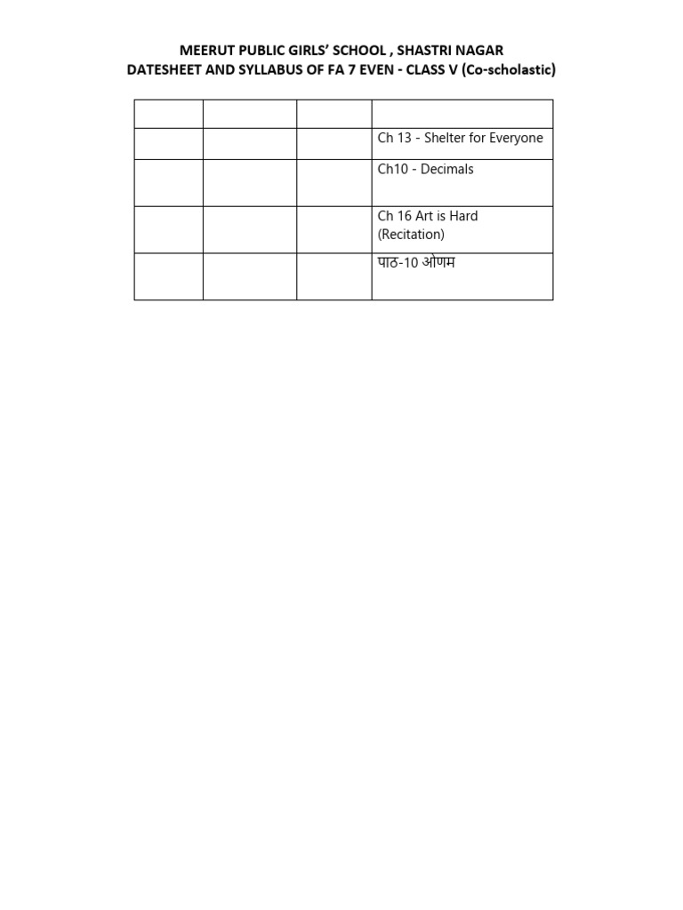 Class V Fa Even 7 | PDF