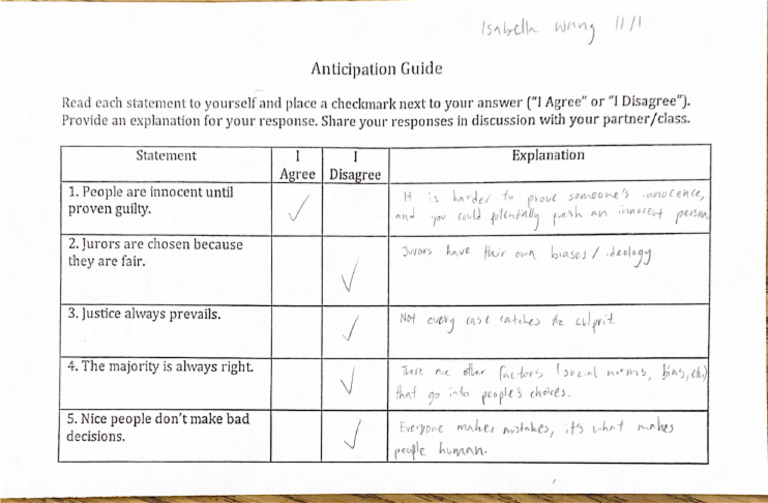 TKAM Anticipation Guide | PDF