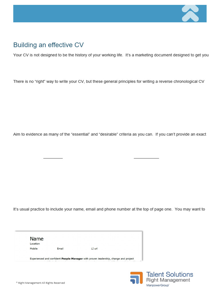 Building An Effective CV pb0002 - Next v2 | PDF | Résumé