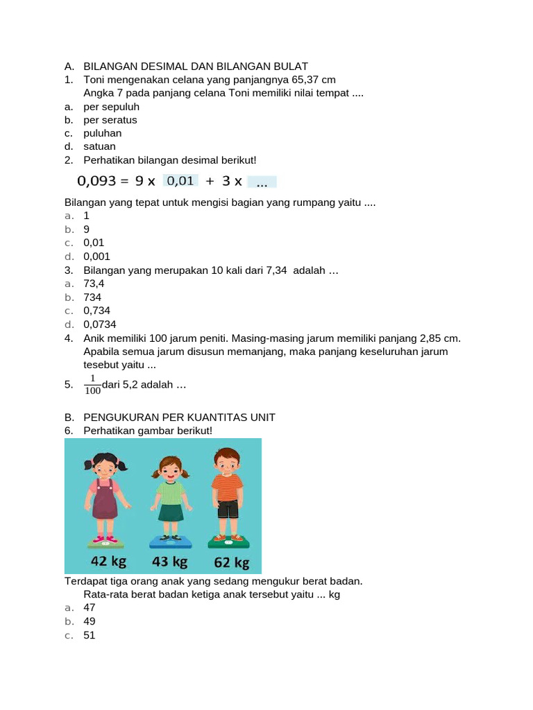 Master Soal Sas 1 KLS 5 Matematika | PDF | Metode & Bahan Ajar | Griya & Taman