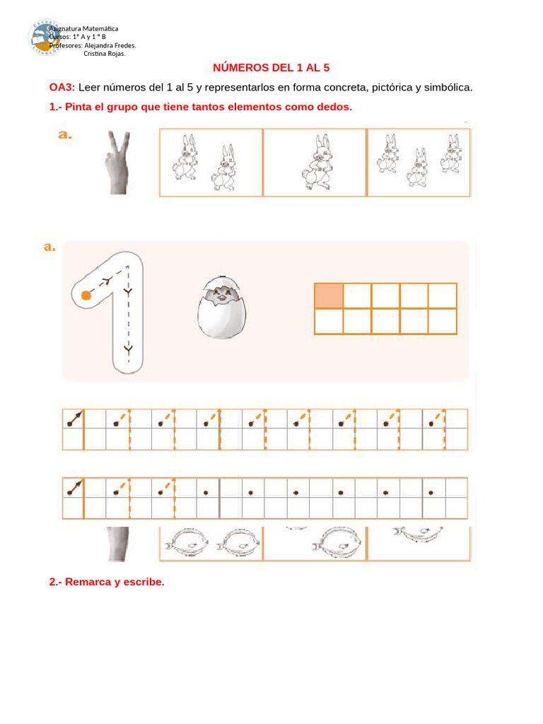 Números Del 1 Al 5 | PDF