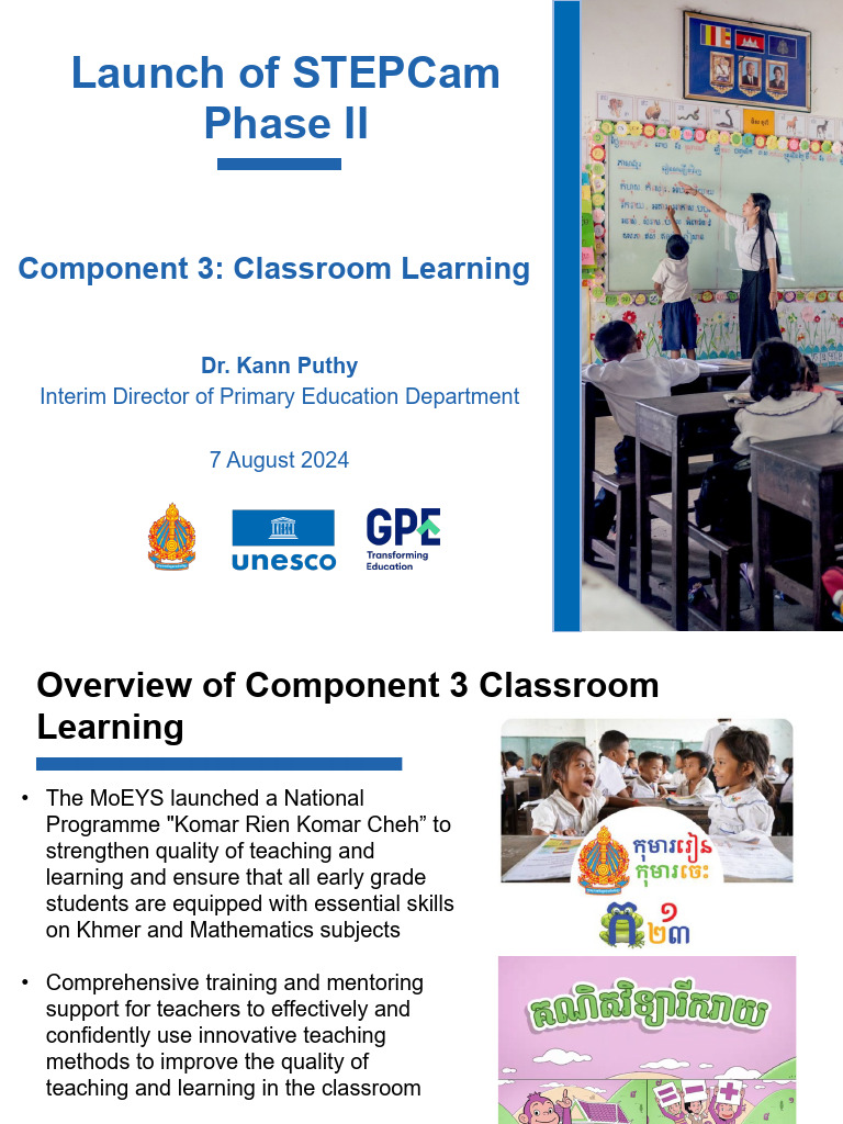 Launch of Stepcam Phase Ii: Component 3: Classroom Learning | PDF | Mentorship | Teachers