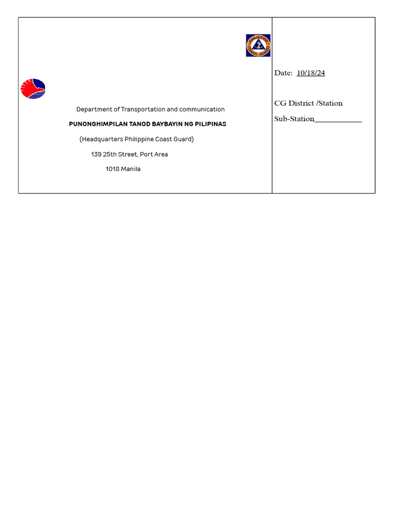 PCG Lifeguard Certificate Application Form | PDF | Philippines