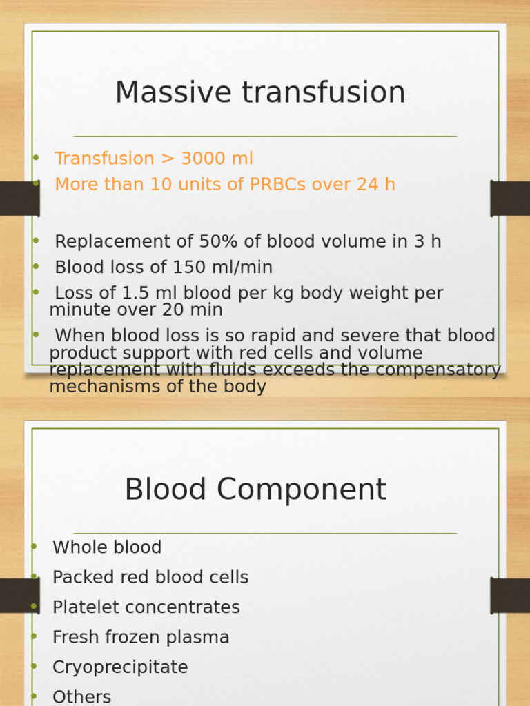 Massive Transfusion | PDF | Blood | Bleeding