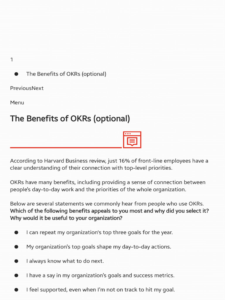 The Benefits of OKRs | PDF