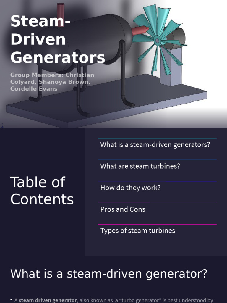 Steam Driven Generators | PDF | Turbine | Electric Generator