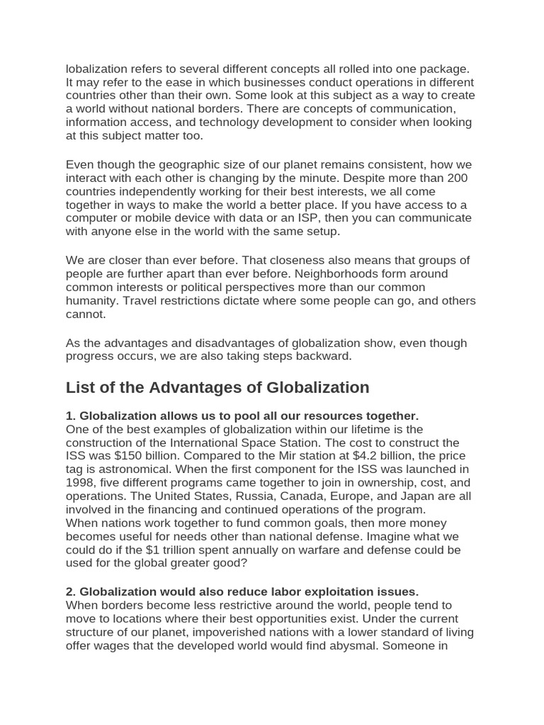 Globalization: Pros and Cons | PDF | Taxes | Globalization
