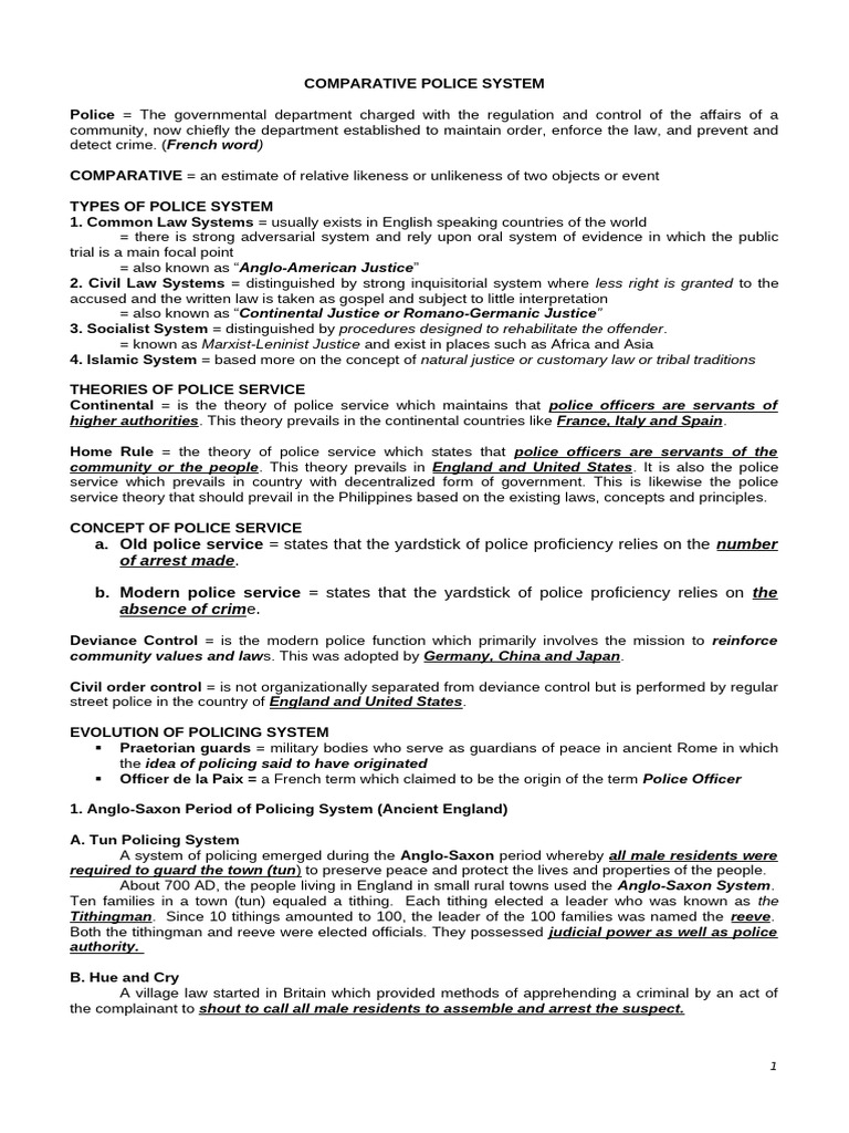 Comparative Models of Policing | PDF | Police | International Relations