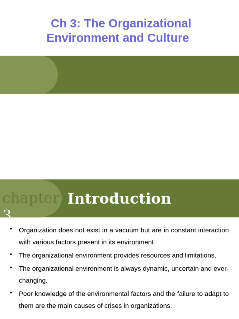 CHP03 The Organizational Environment and Culture NEW - Copie | PDF ...