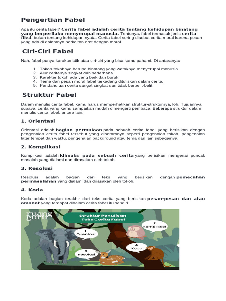 Apa Yang Dimaksud Dengan Fabel | PDF