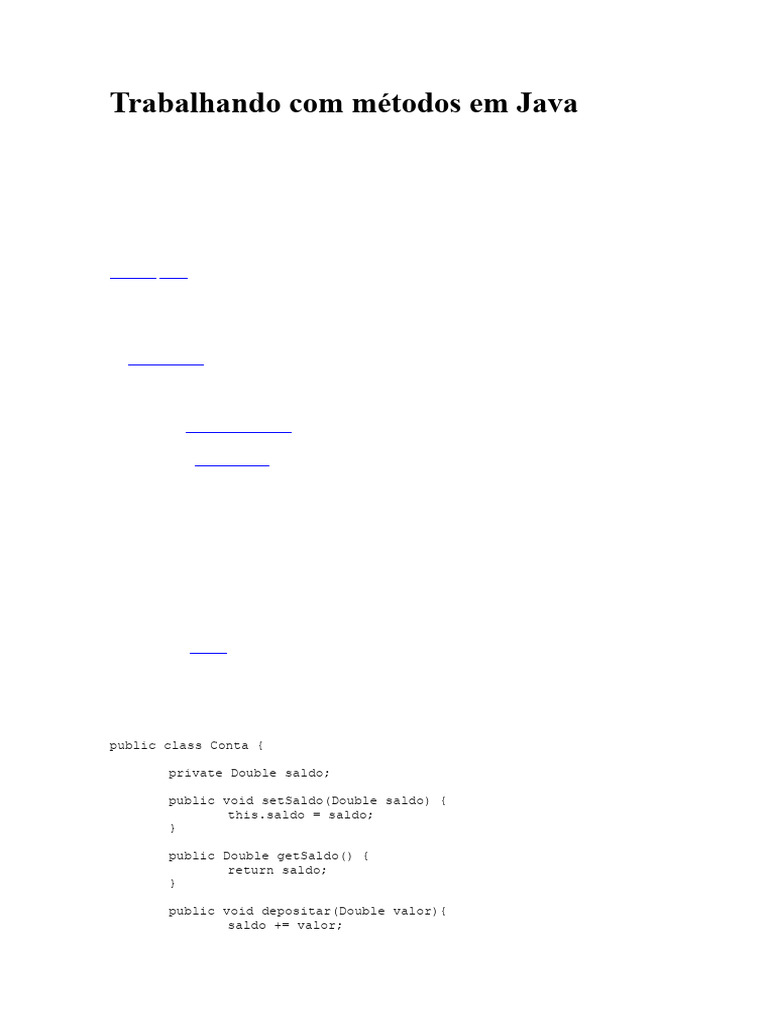 Trabalhando Com Métodos em Java | PDF | Método (programação de ...