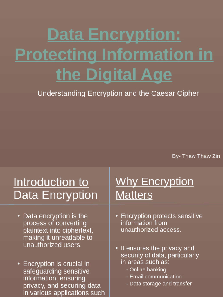 Data Encryption Presentation | PDF | Encryption | Cryptography Data Encryption Presentation | PDF | Encryption | Cryptography
