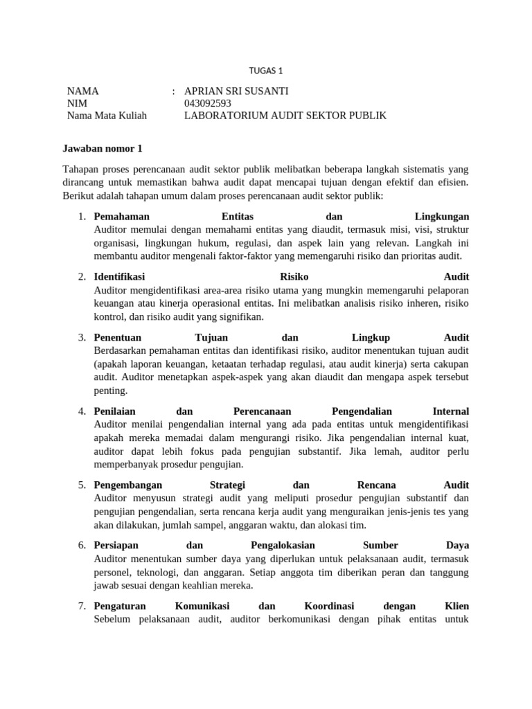 Lab. Audit Sektor Publik | PDF