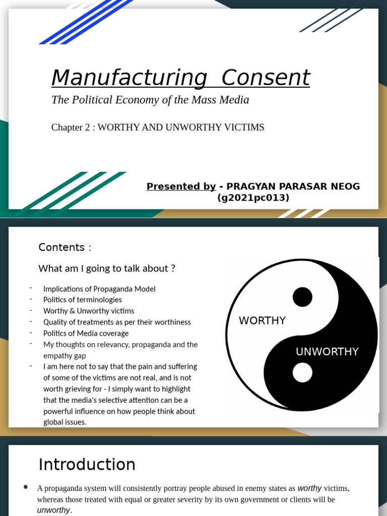 Manufacturing Consent - Chapter 2 - Worthy and Unworthy Victims | PDF ...
