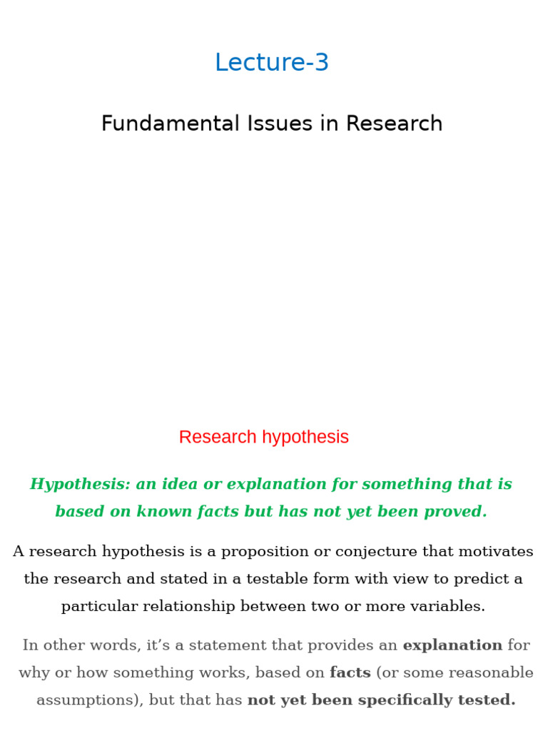 Lecture 3 | PDF | Hypothesis | Falsifiability