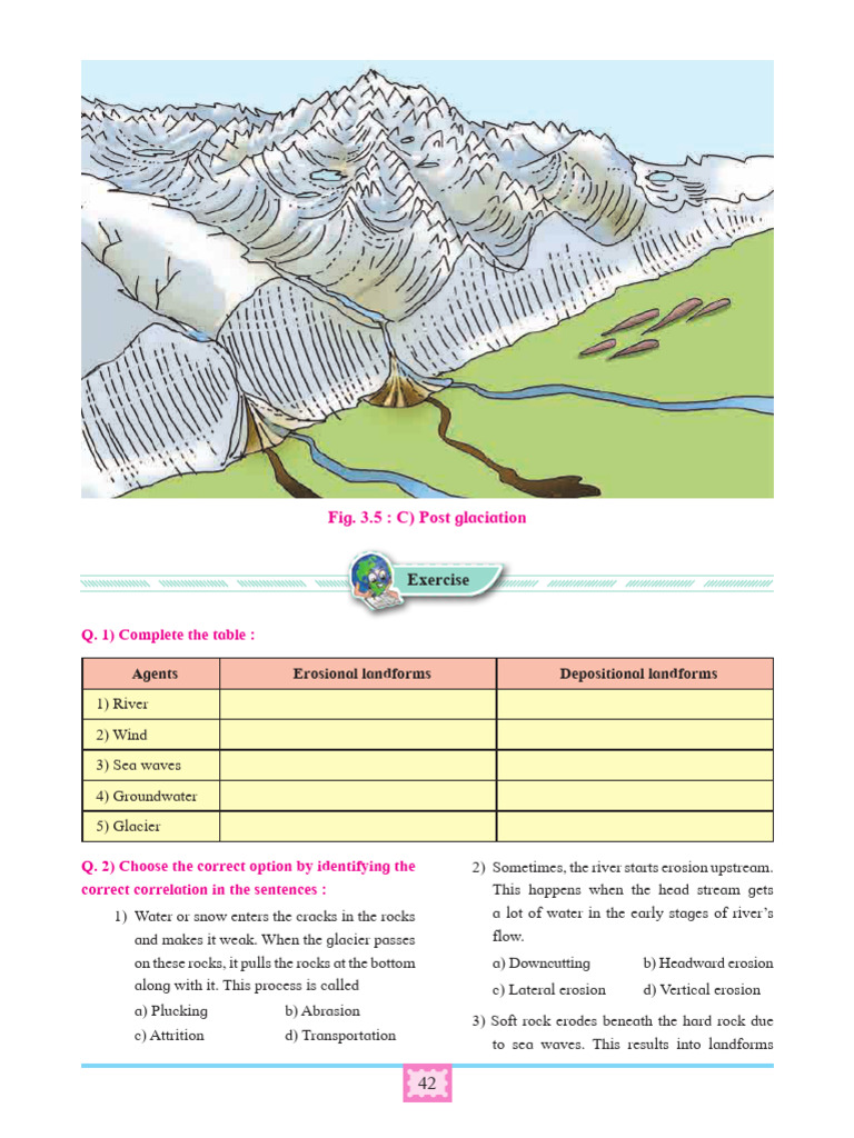 ch3 geo | PDF | Erosion | Glacier