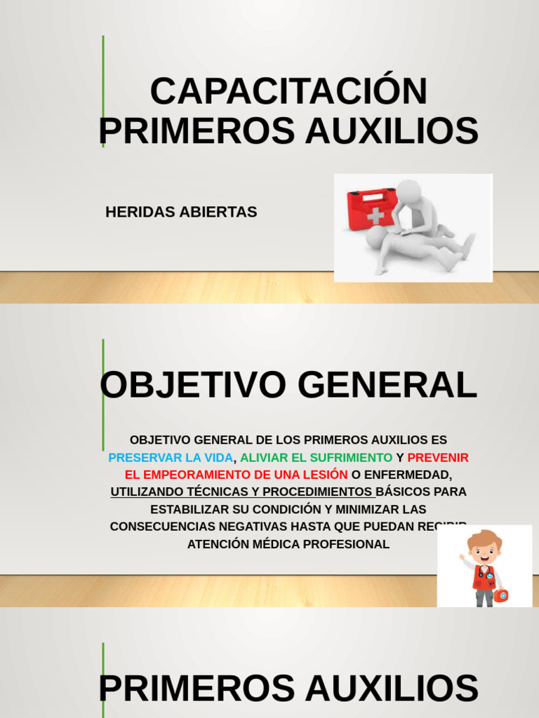 Capacitación Primeros Auxilios | PDF | Primeros auxilios | Herida