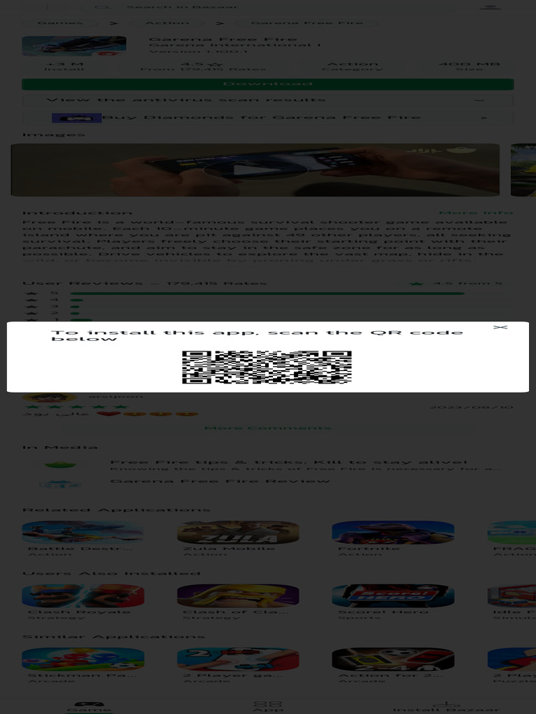 Garena Free Fire Game For Android - Download Cafe Bazaar | PDF | Computing | Mobile Software