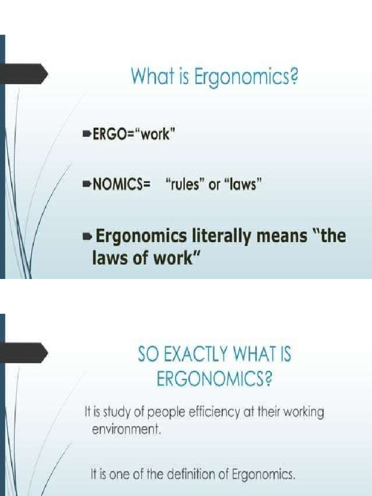 FSM 101 UNIT 7 Lesson 1 Ergonomics | PDF
