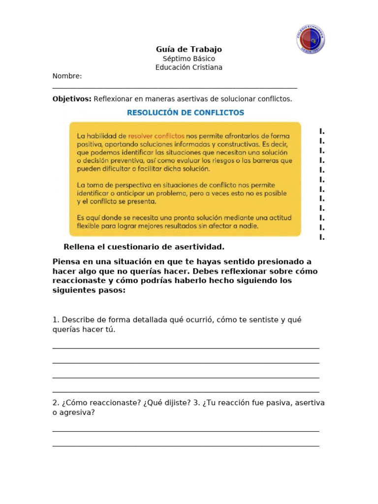 Guía Resolución de Conflictos | PDF