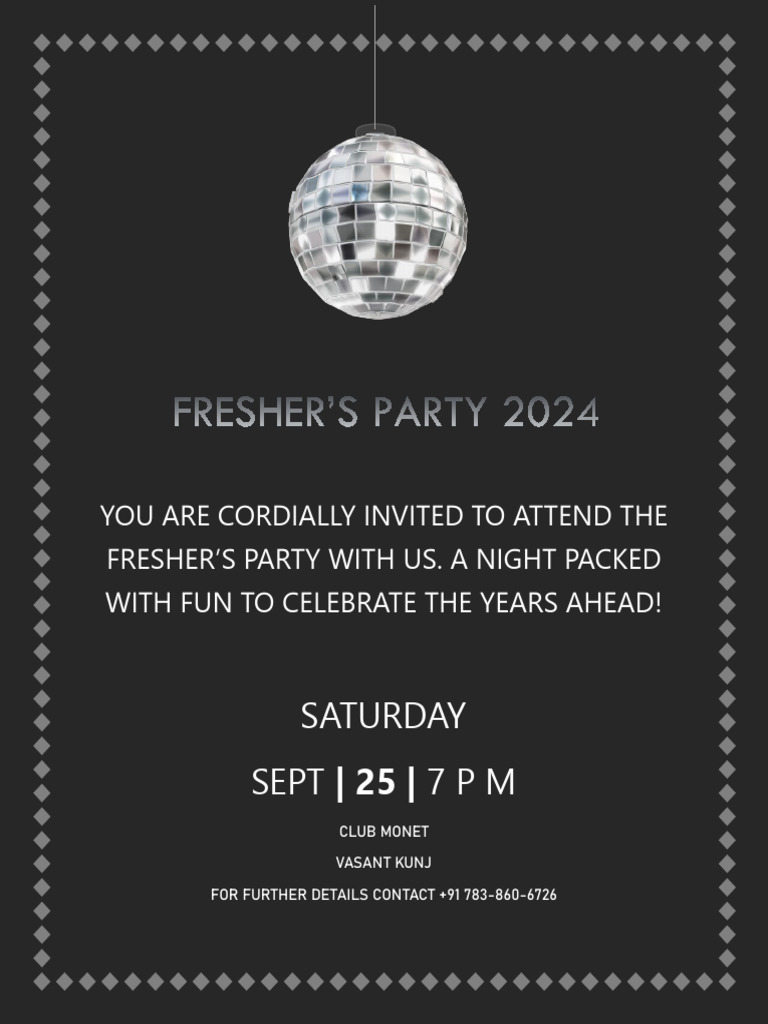 Fresher's Party Invitation 2024 | PDF