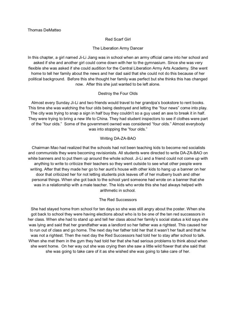 Red Scarf Girl | PDF