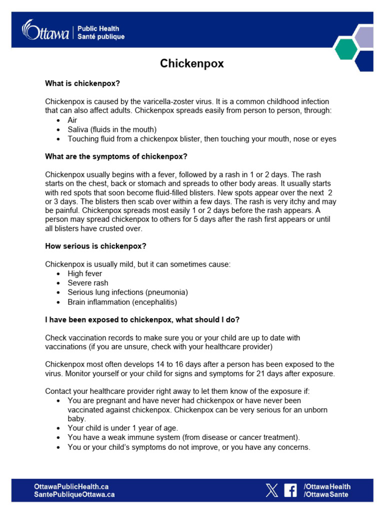 Chickenpox Ottawa | PDF | Vaccination | Animal Virology