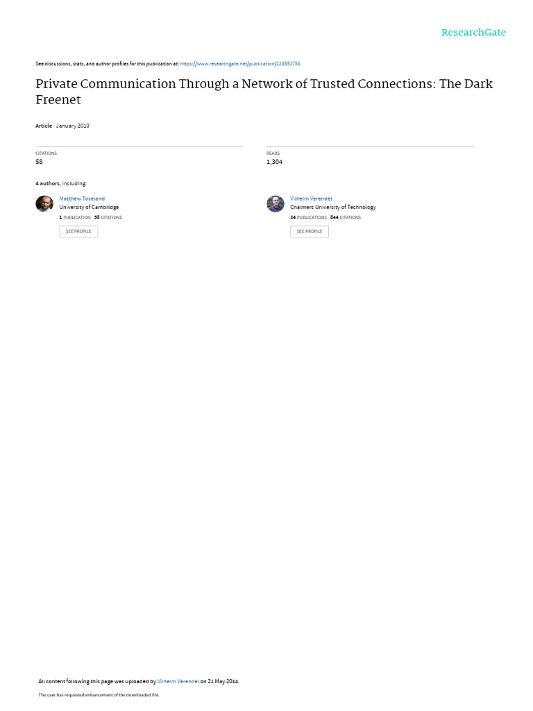 Private Communication Through A Network of Trusted | PDF | Routing ...