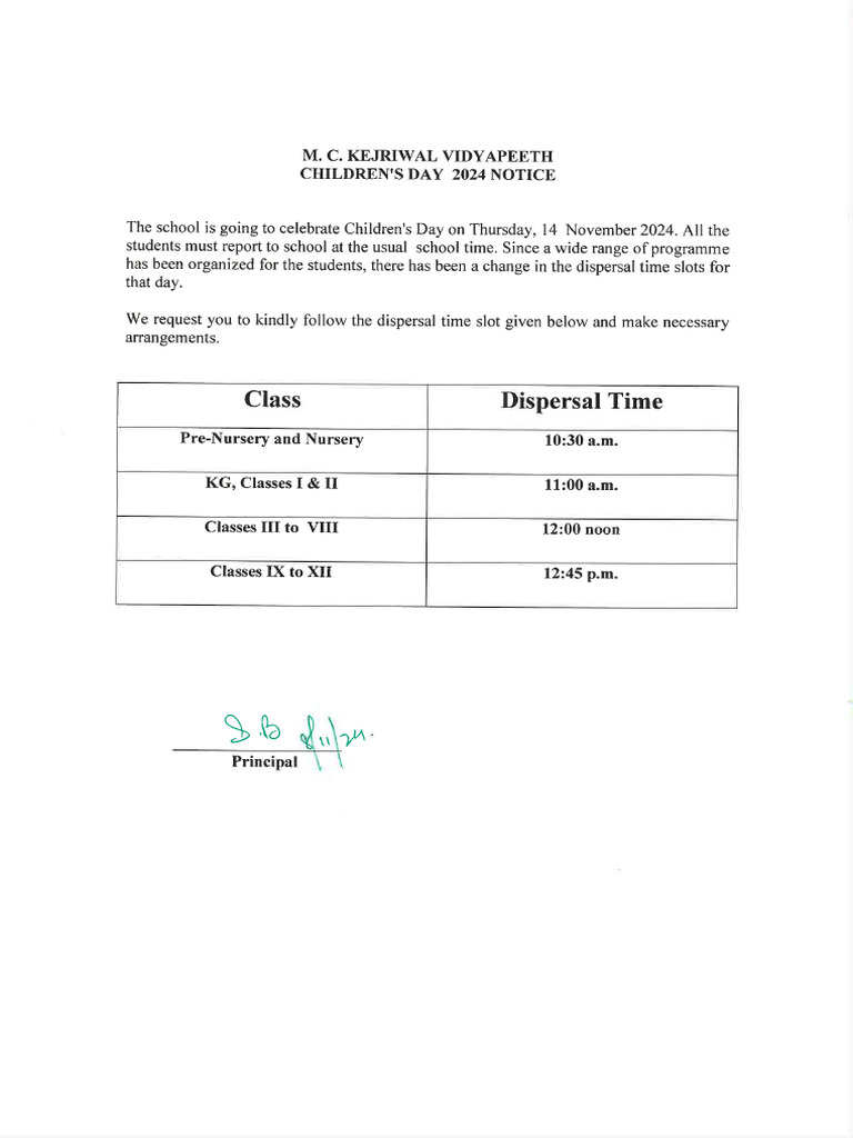 Children's Day Notice | PDF