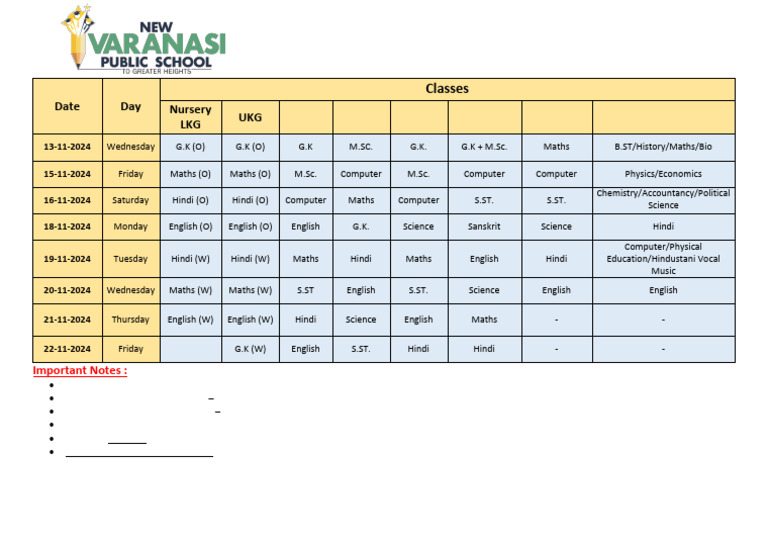 FA-II Time Table | PDF