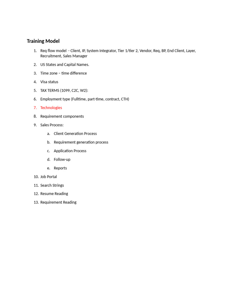 Training For New Candidates | PDF | Technology & Engineering