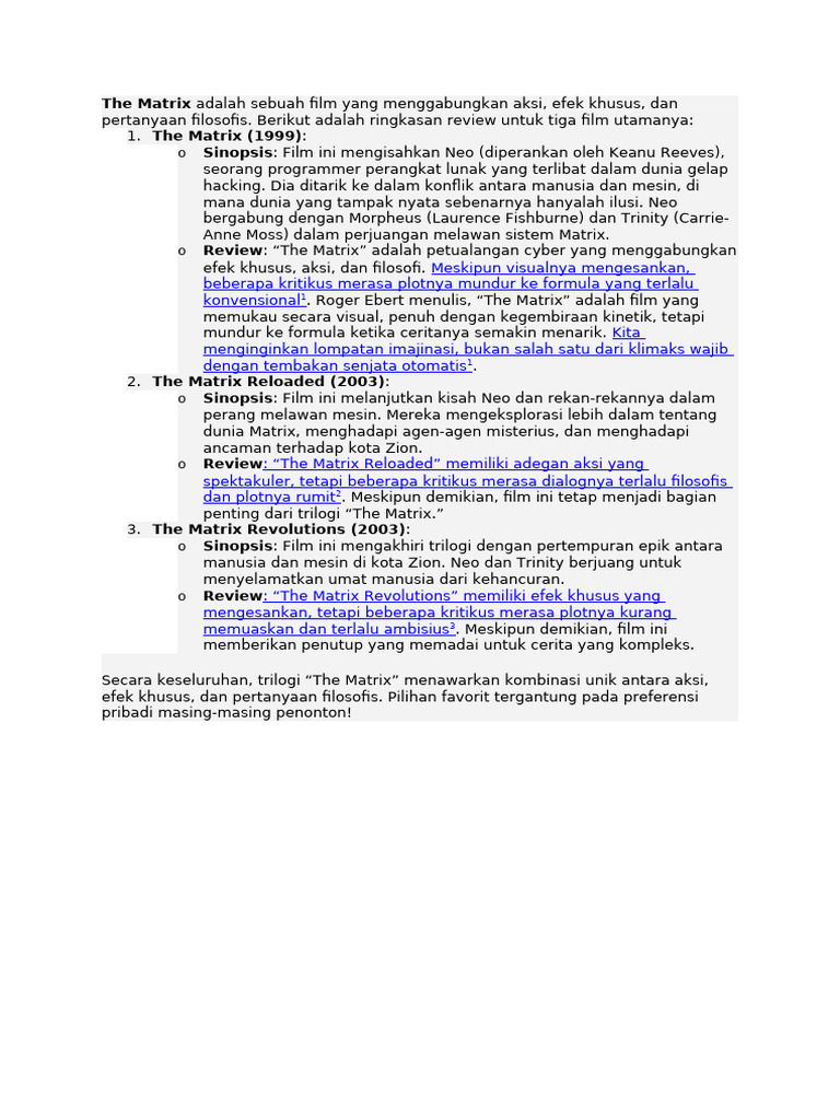 The Matrix | PDF | Dewasa Muda