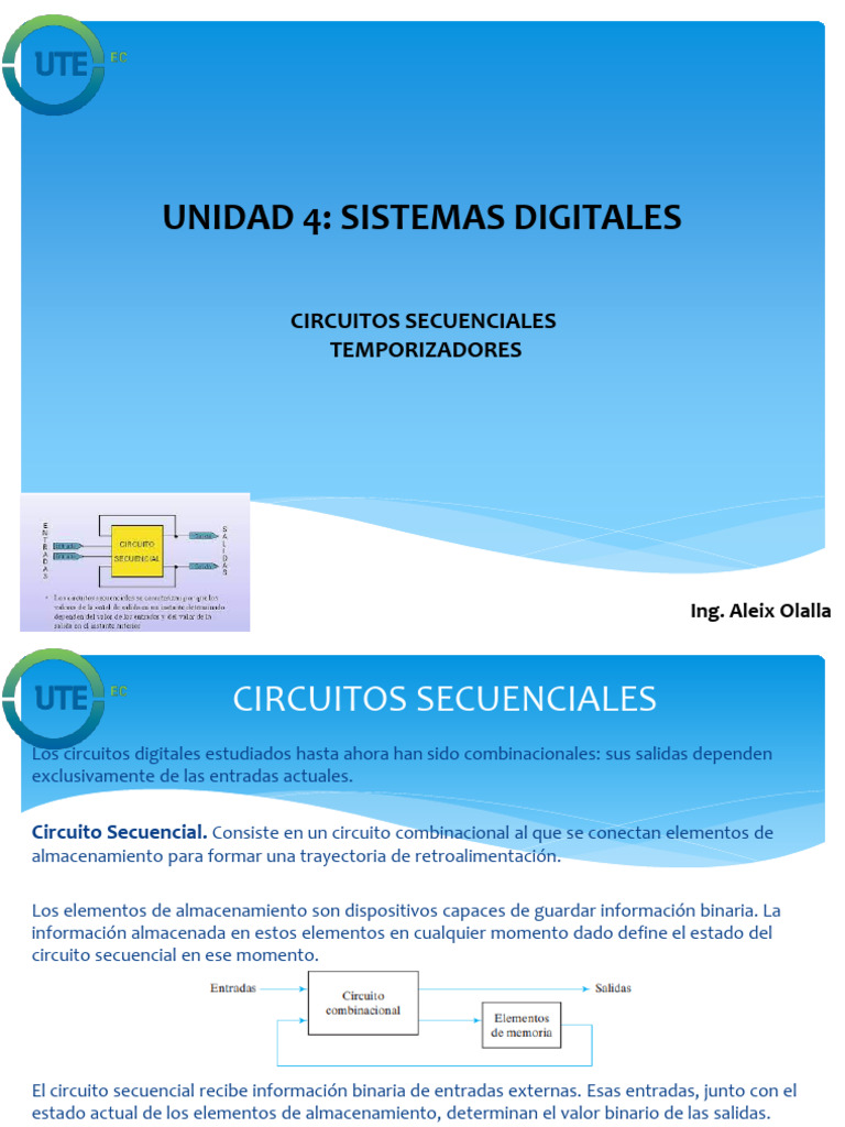 SISTEMAS DIGITALES - CIRCUITOS SECUENCIALES 1era | PDF | Ingeniería Electrónica | Ingenieria ...