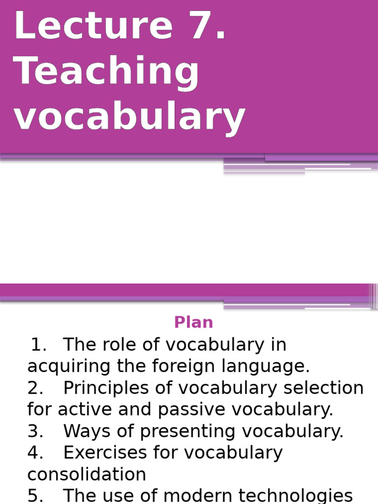 Effective Vocabulary Teaching Strategies | PDF | Vocabulary | Word