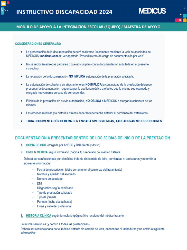 MEDICUS Instructivo Discapacidad 2024 - MAIE - MMA | PDF | Escuelas | Evaluación