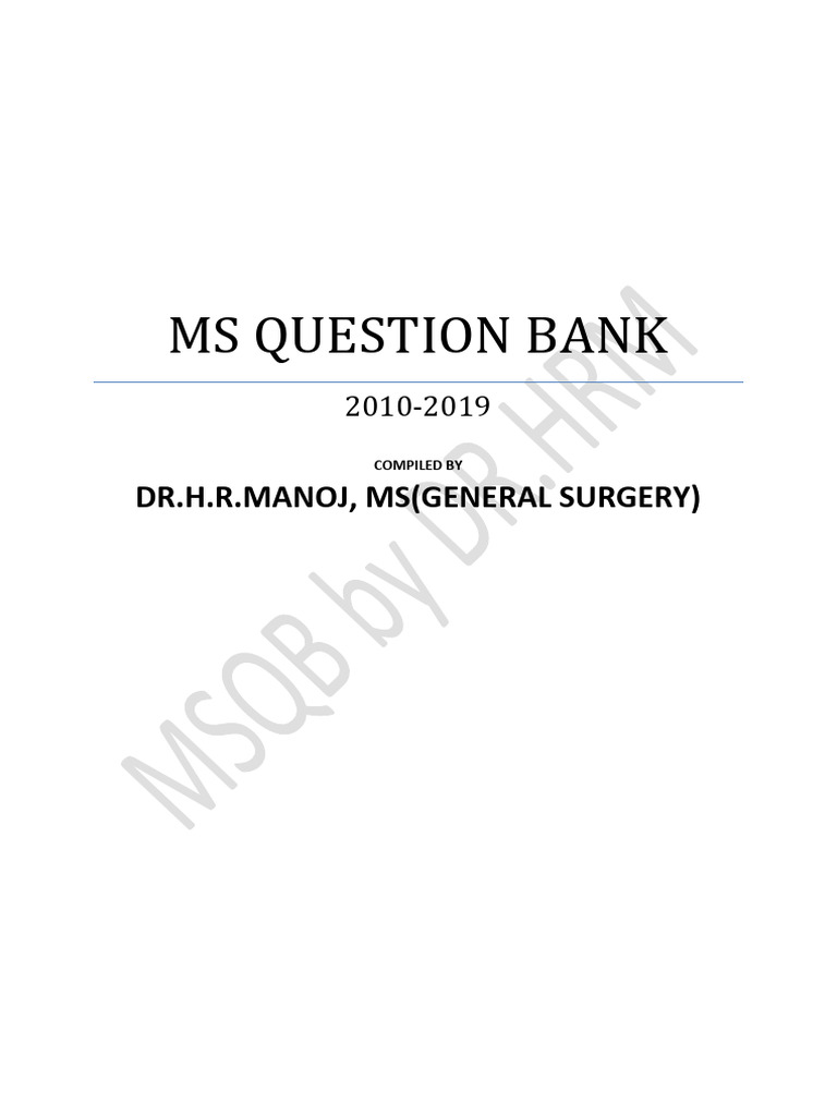 Word Doc of Question Bank | PDF | Esophagus | Organ Transplantation