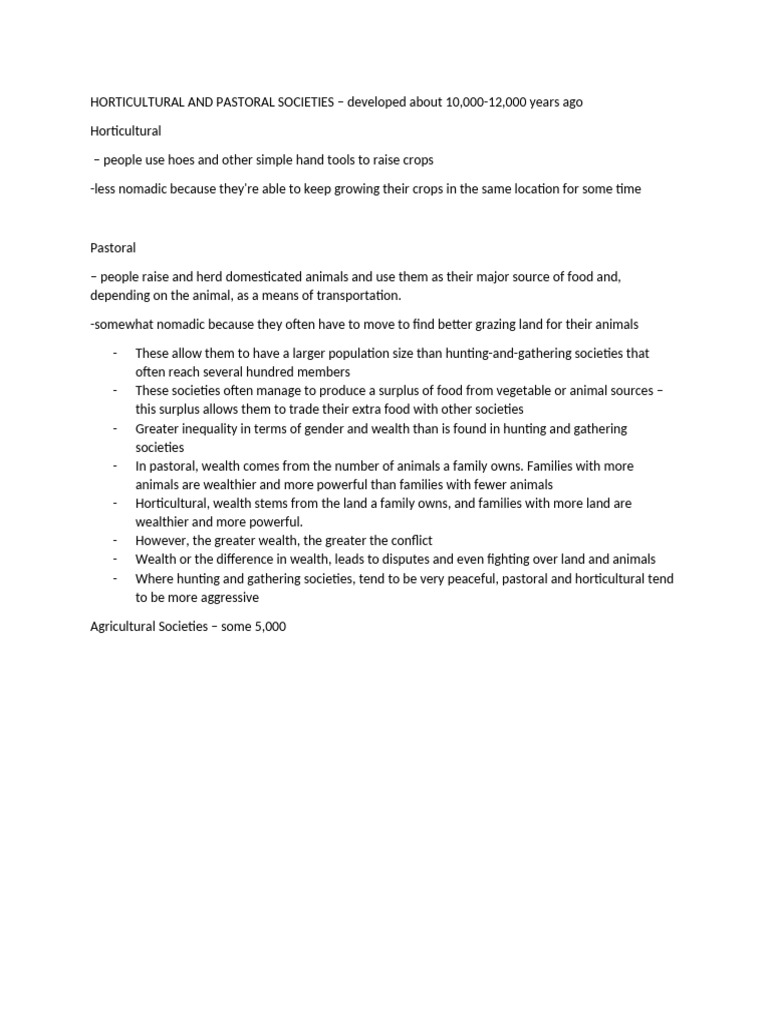 Horticultural and Pastoral Societies Explained | PDF