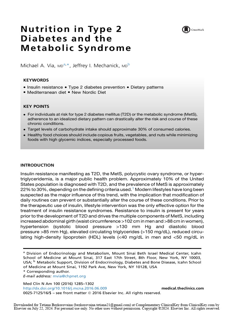 Nu T Ri Tion in Type 2 | PDF | Diet & Nutrition | Dietary Fiber
