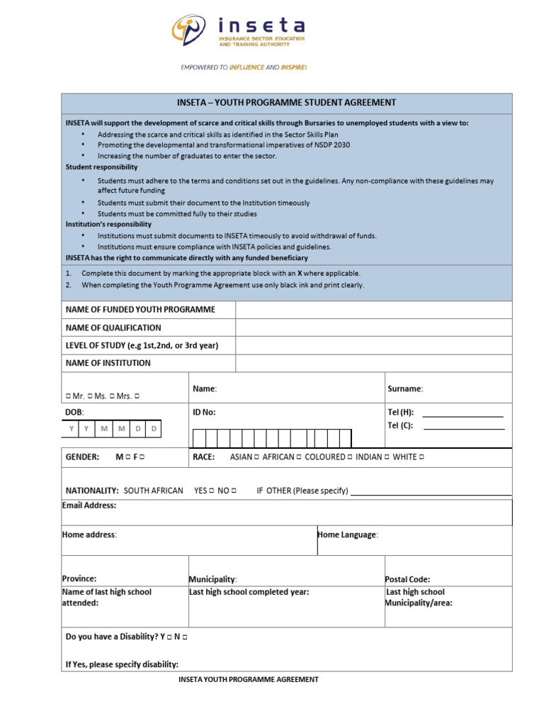 Inseta Youth Programme Agreement | PDF | Career & Growth