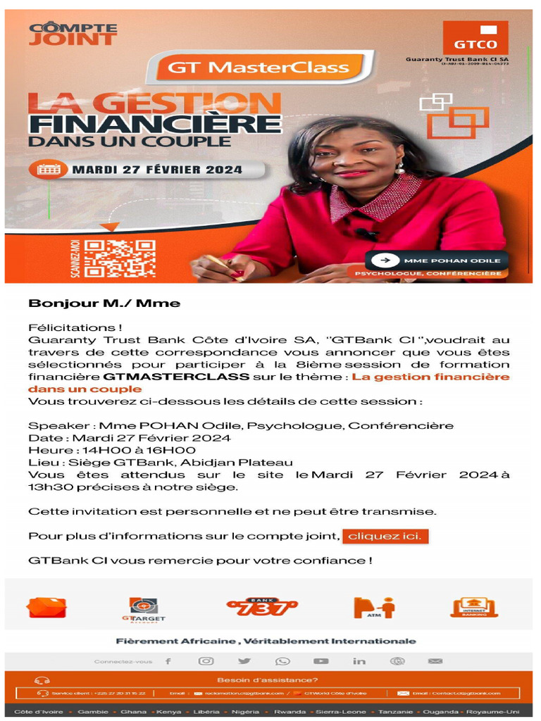 Invitation GT Bank | PDF