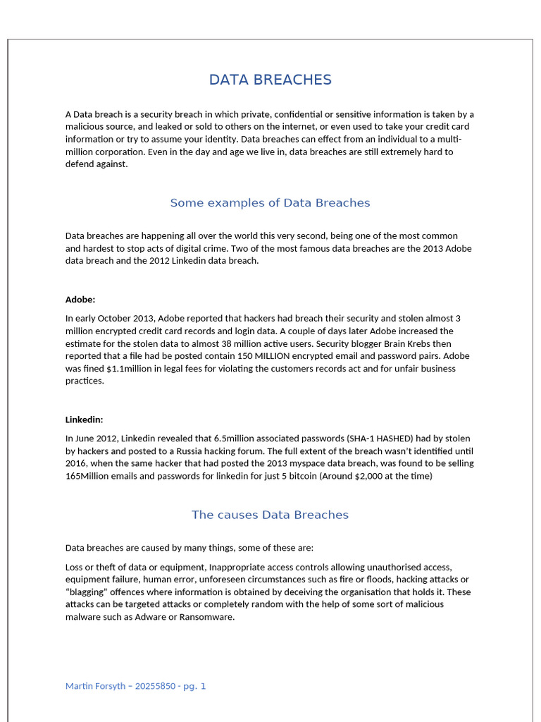 Data Breaches | PDF | Malware | Security