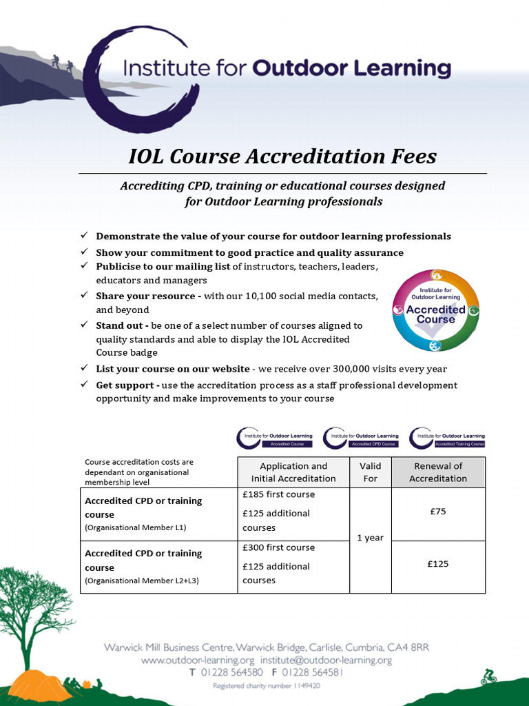 IOL-Course-Accreditation-Fees-2019 | PDF | Professional Development